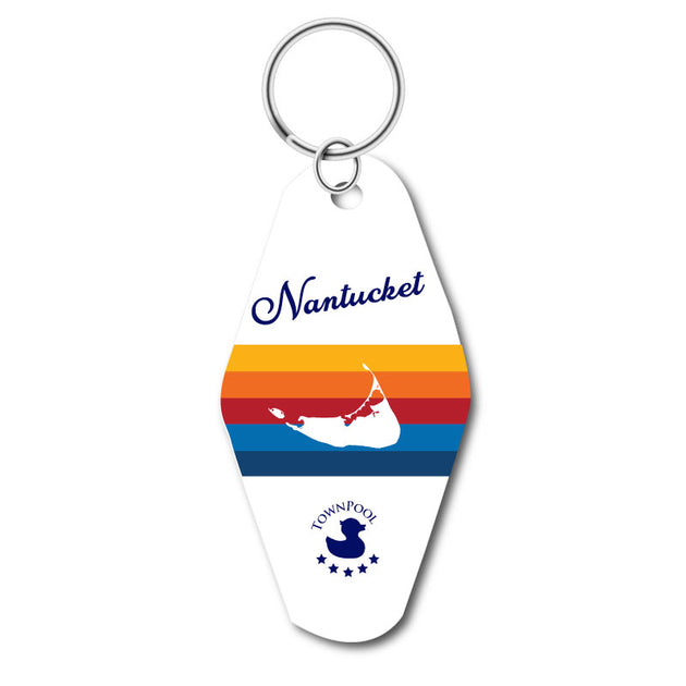 White - Rise you must - Striped Keychain – TownPool